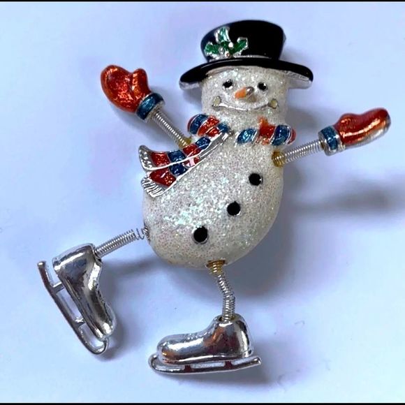 Jewelry | Vintage Snowman Pin | Poshmark